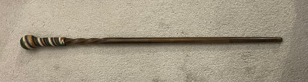 INTERESTING ZULU WALKING STICK WITH CANDY TWIST AND ‘TELEPHONE WIRE’ D ...