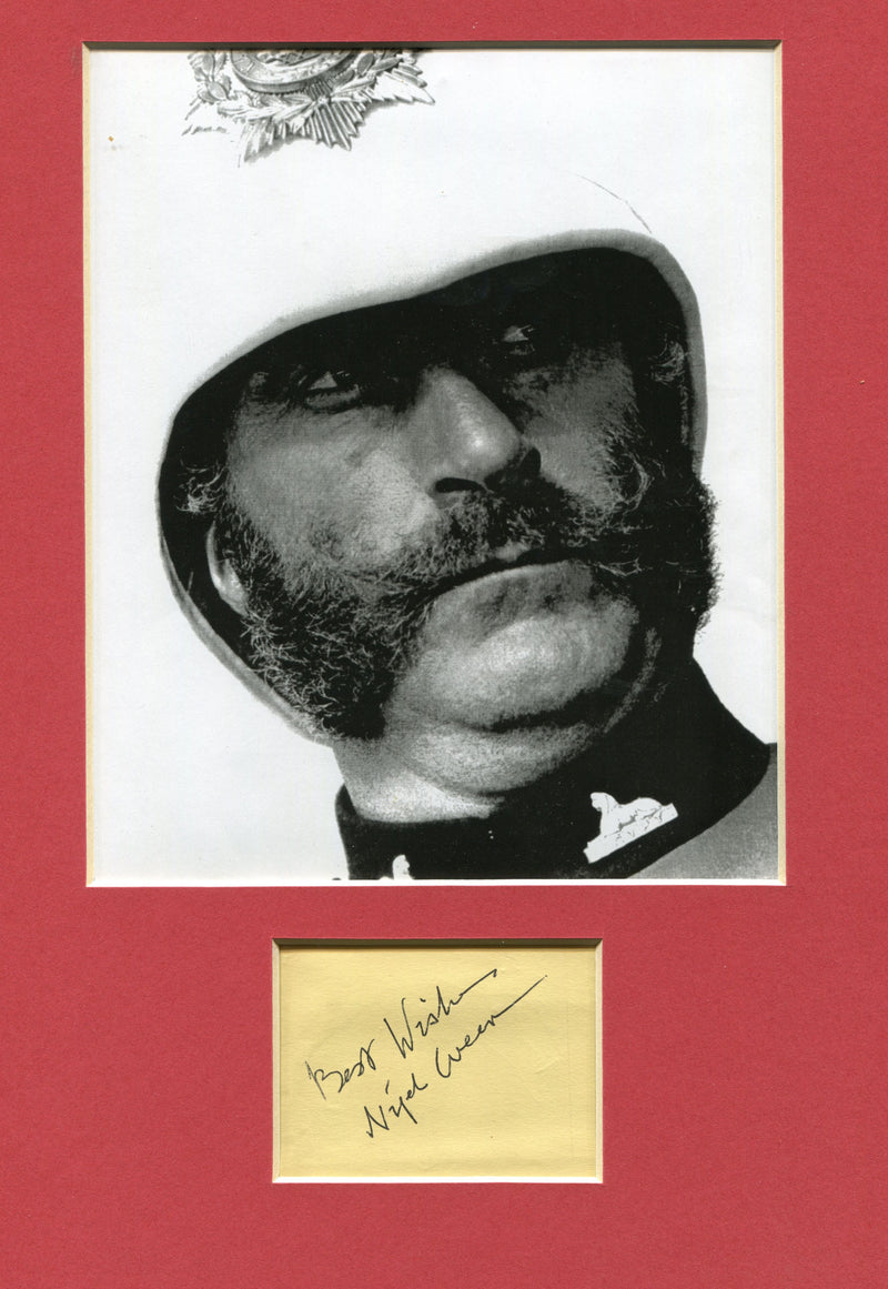 Mounted Autograph - Nigel Green, Portrayed Colour Sergeant Borne in ZU ...